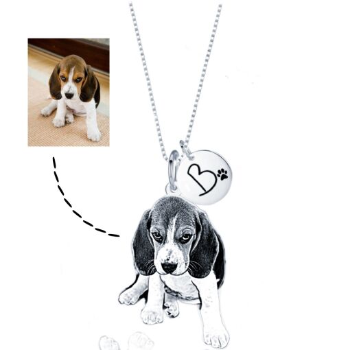 Colar Patuá Personalizável Foto Pet Contorno Prata 925