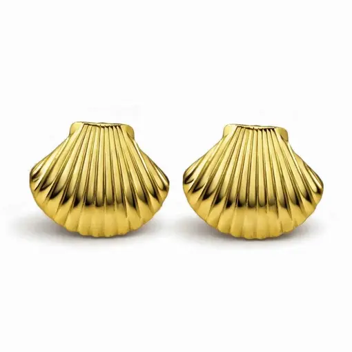 Brinco Dourado Concha luxo 3 cm